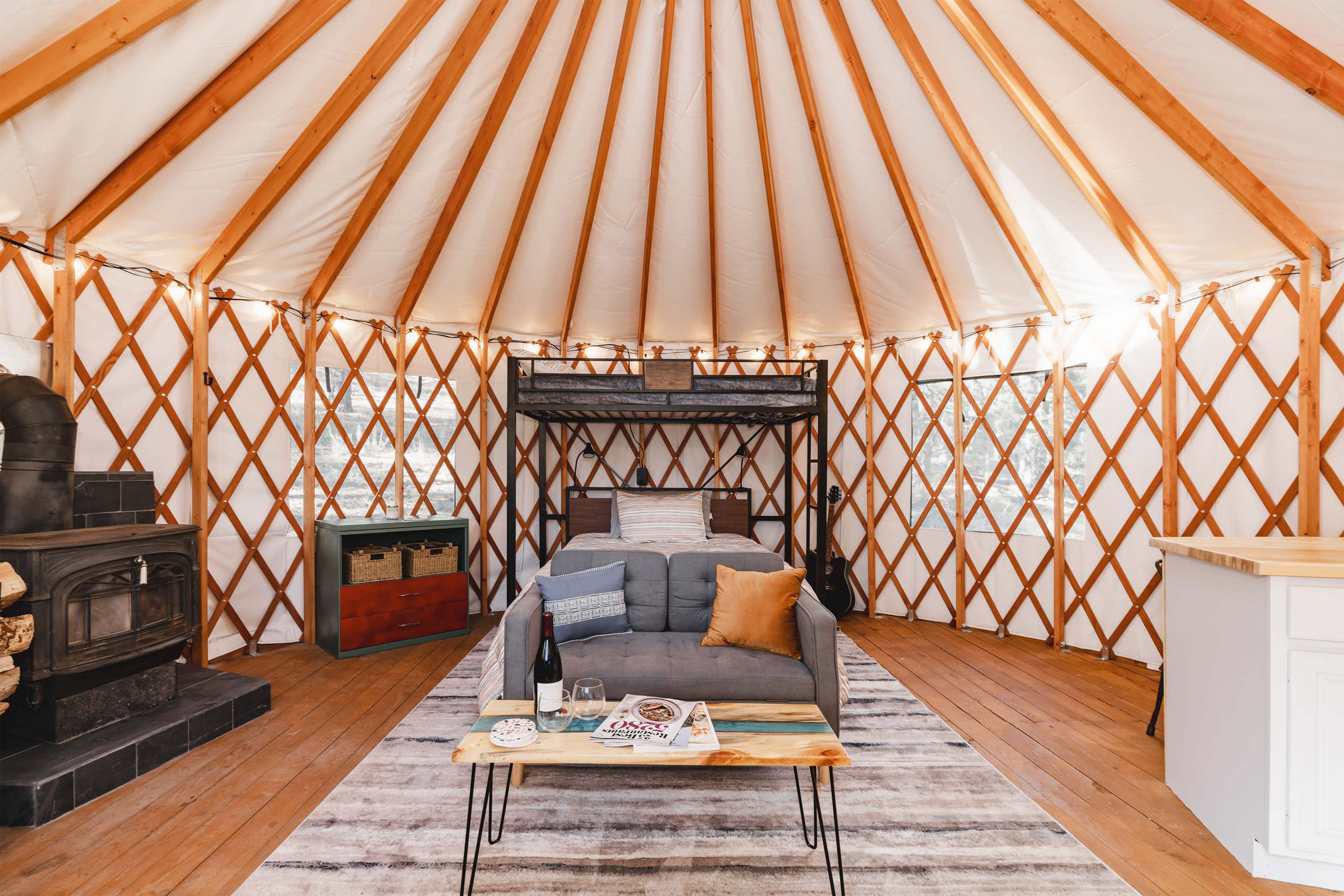 Rustic, light-filled yurt surrounded by nature, Evergreen, CO ...