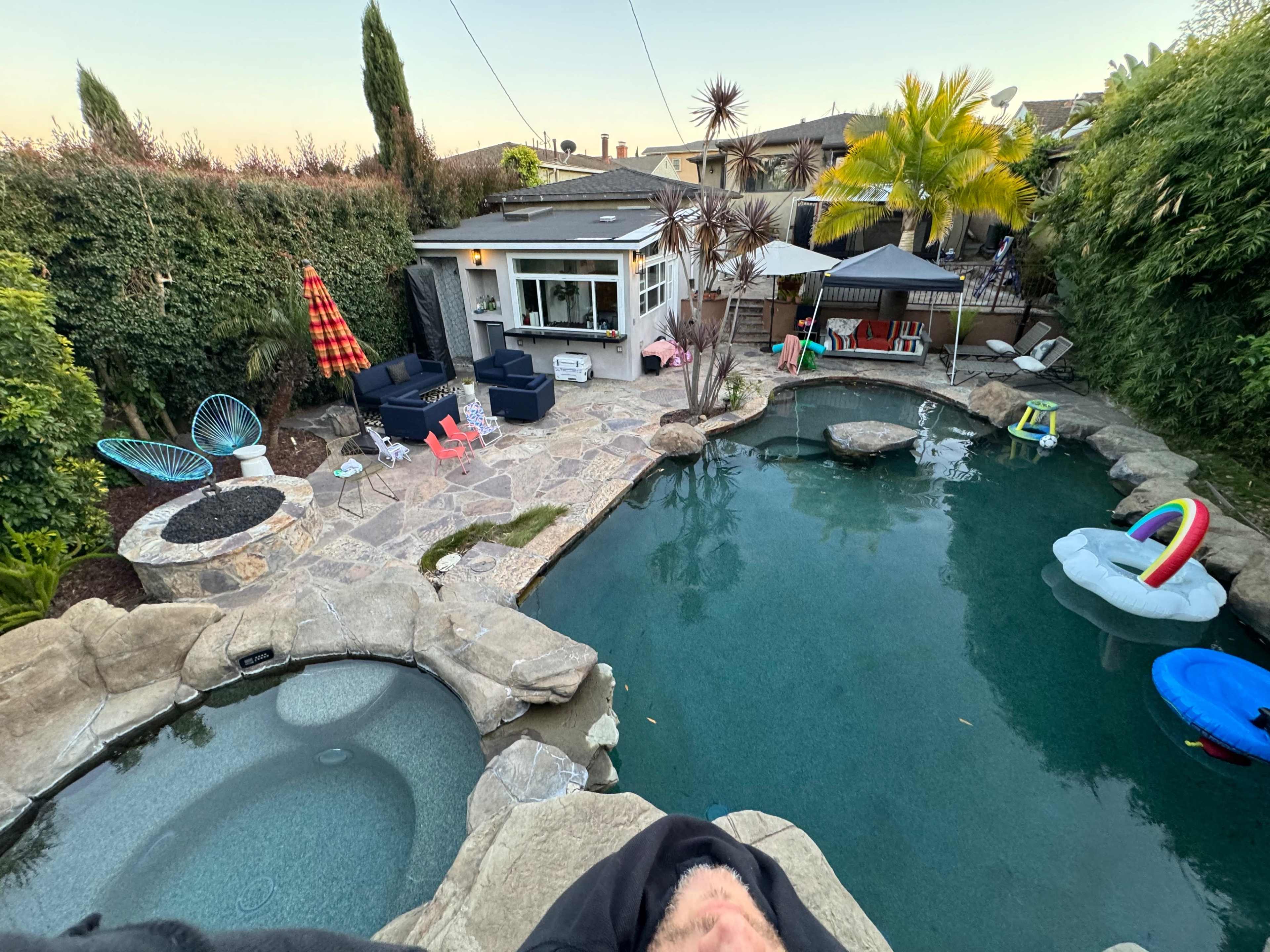 Outdoor Oasis with Exotic Rock Laden Pool and Jacuzzi, LA, CA | Event ...