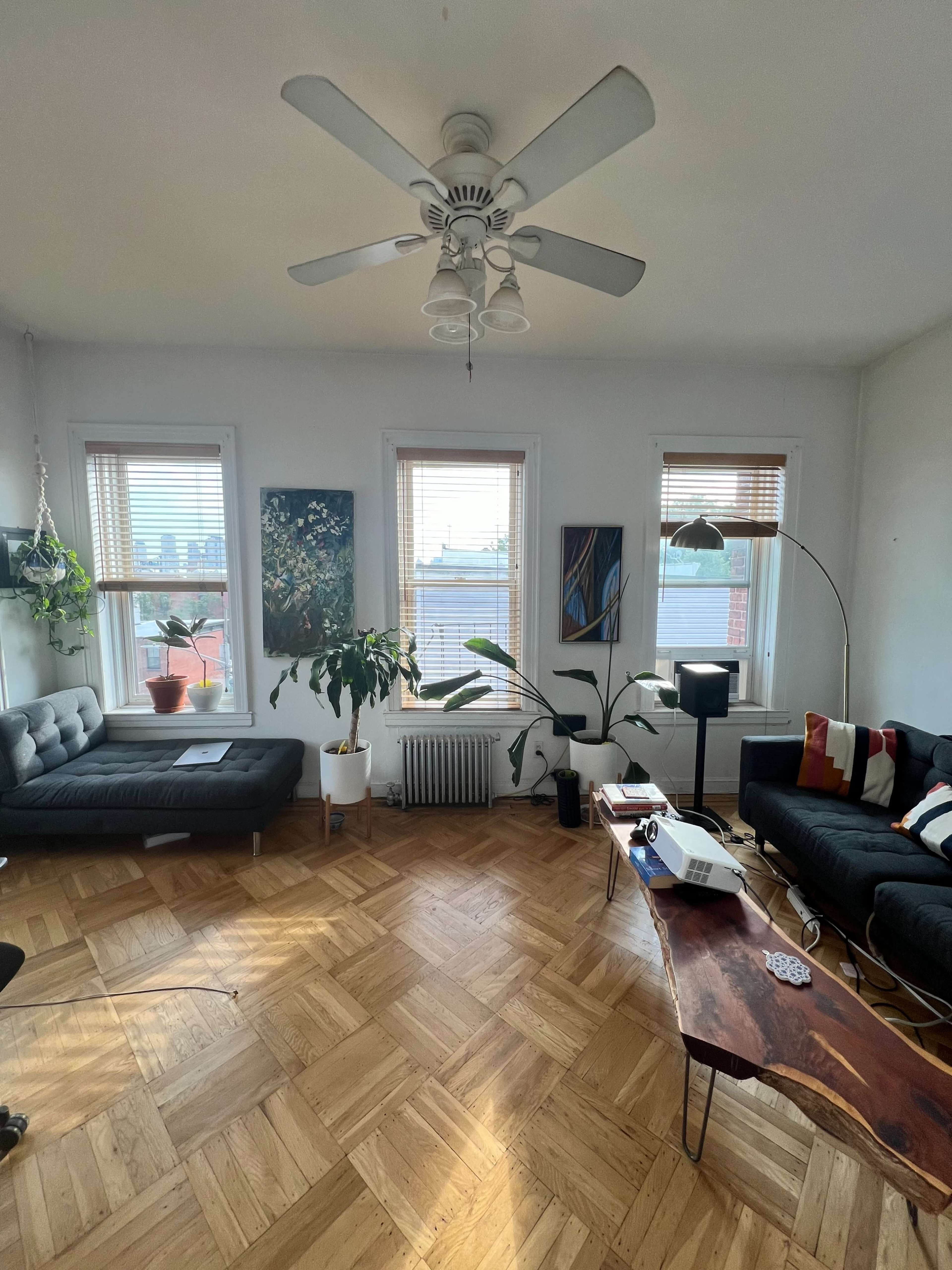 Well lit historical Greenpoint Brooklyn neighborhood top floor ...