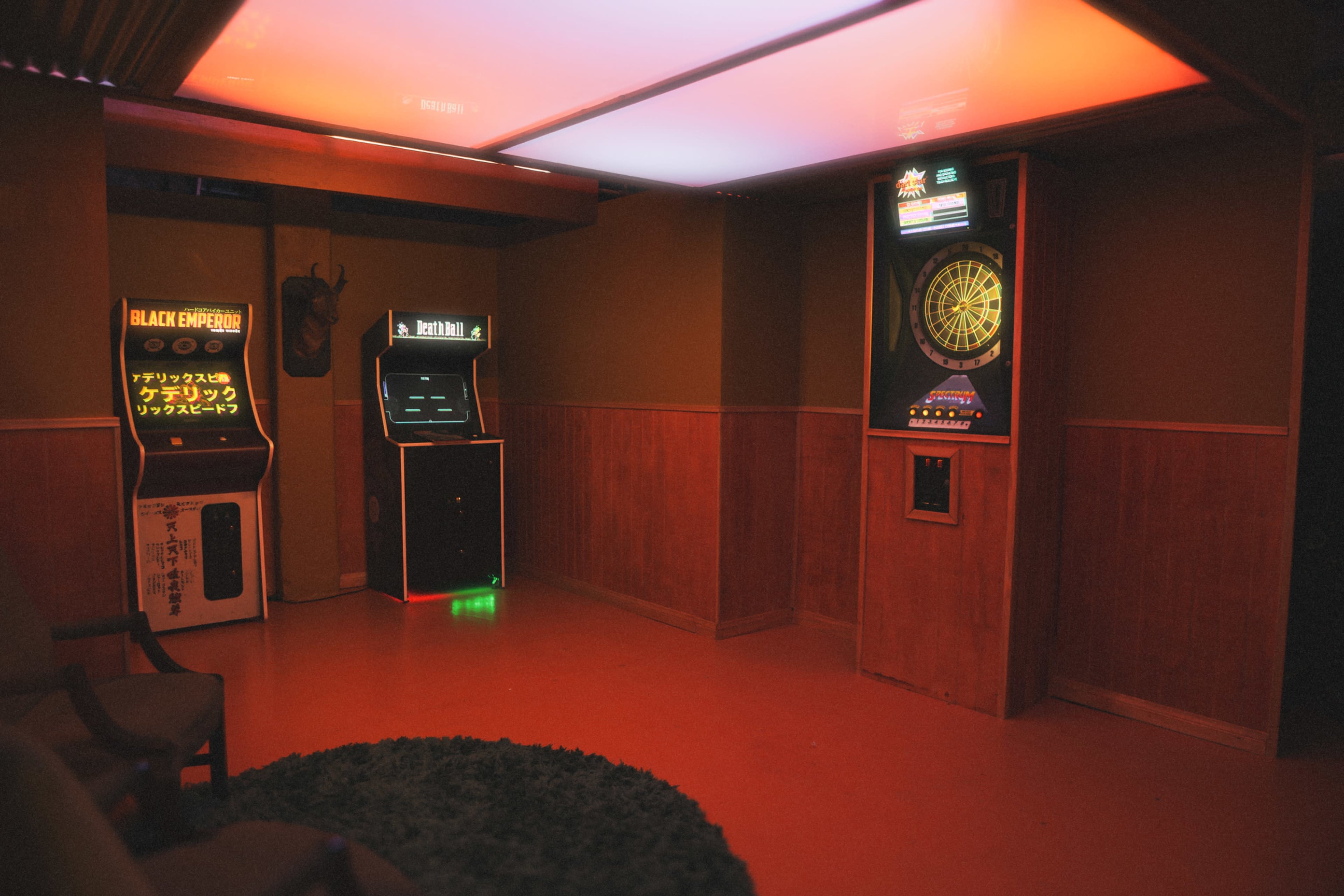 70s Retro Basement | Arcade, Pool Table, Jukebox, Dart's, Los Angeles ...