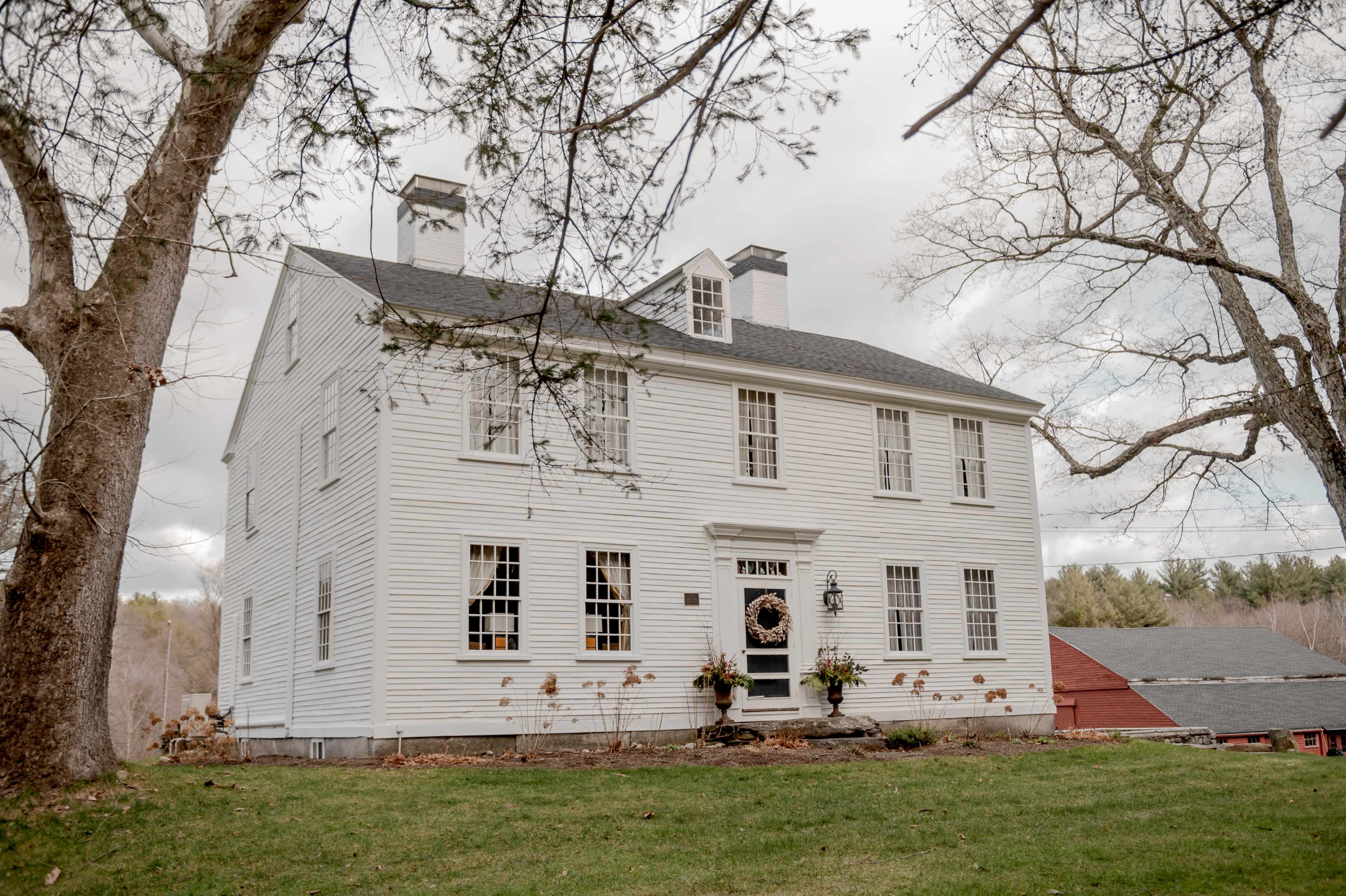 1785 Historic Farmhouse With Rustic Red Barn in Rural New England ...