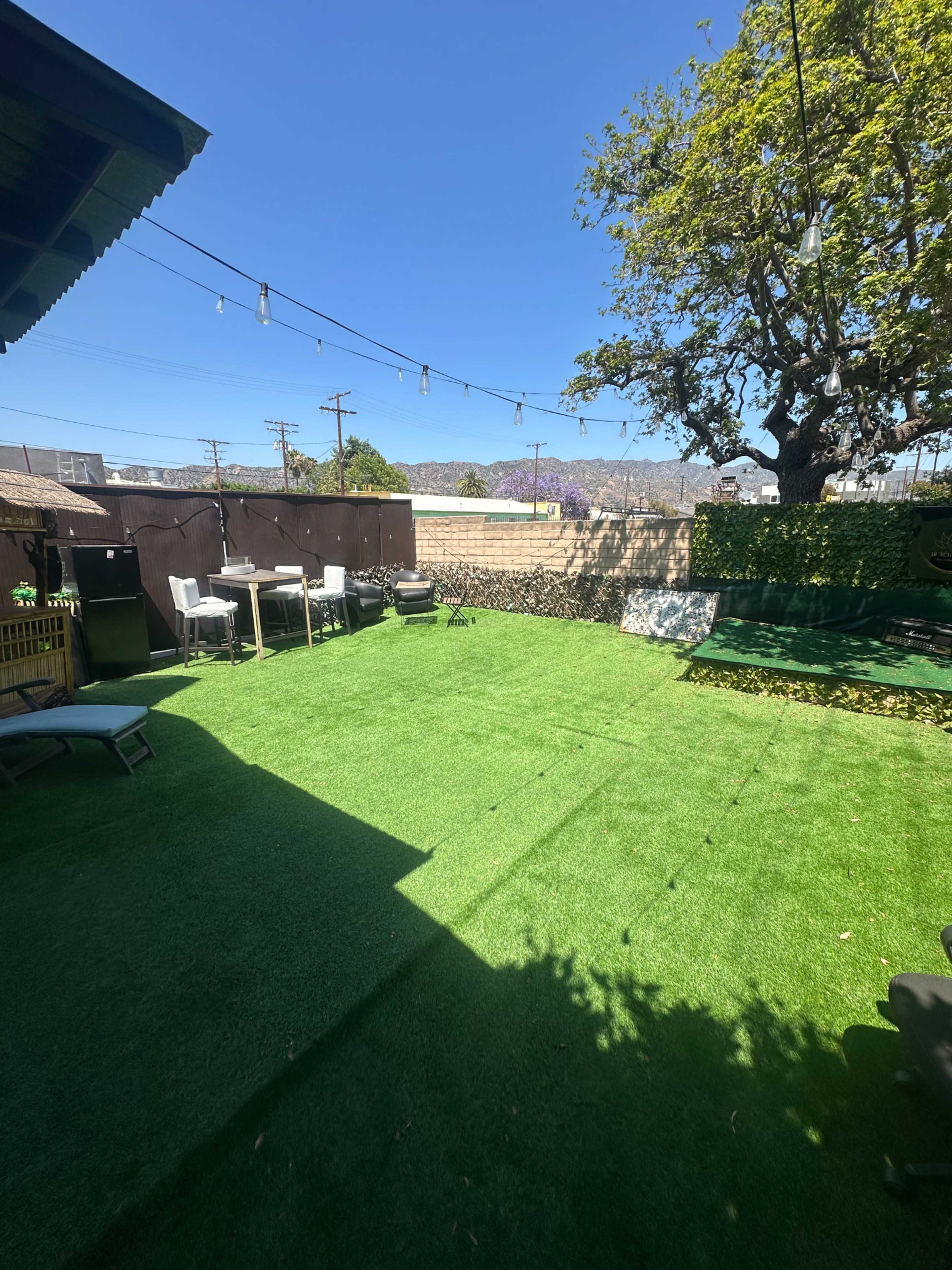 Green Outdoor Space for Release Parties, Events, Meetings. In a ...